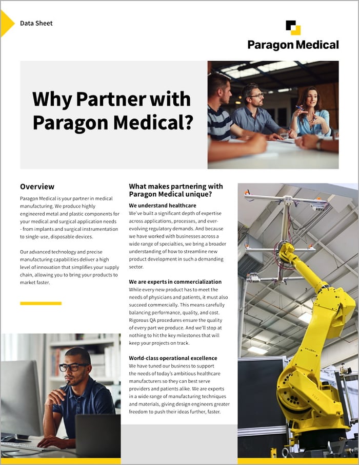 Why Partner with Paragon Medical: Data Sheet